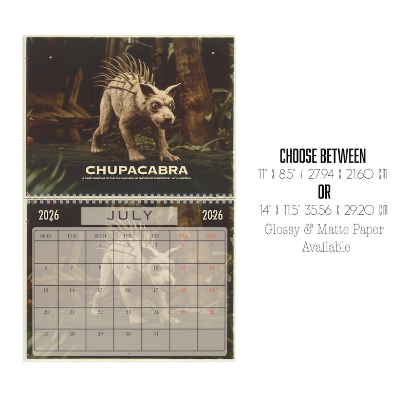 2026 Cryptid Nostalgic Art Calendar Featuring Mythical Creatures ...