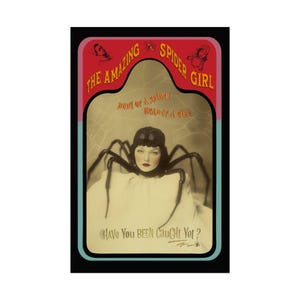 The Amazing Spidora, Spider Girl, Vintage Circus Wall Art, Retro ...