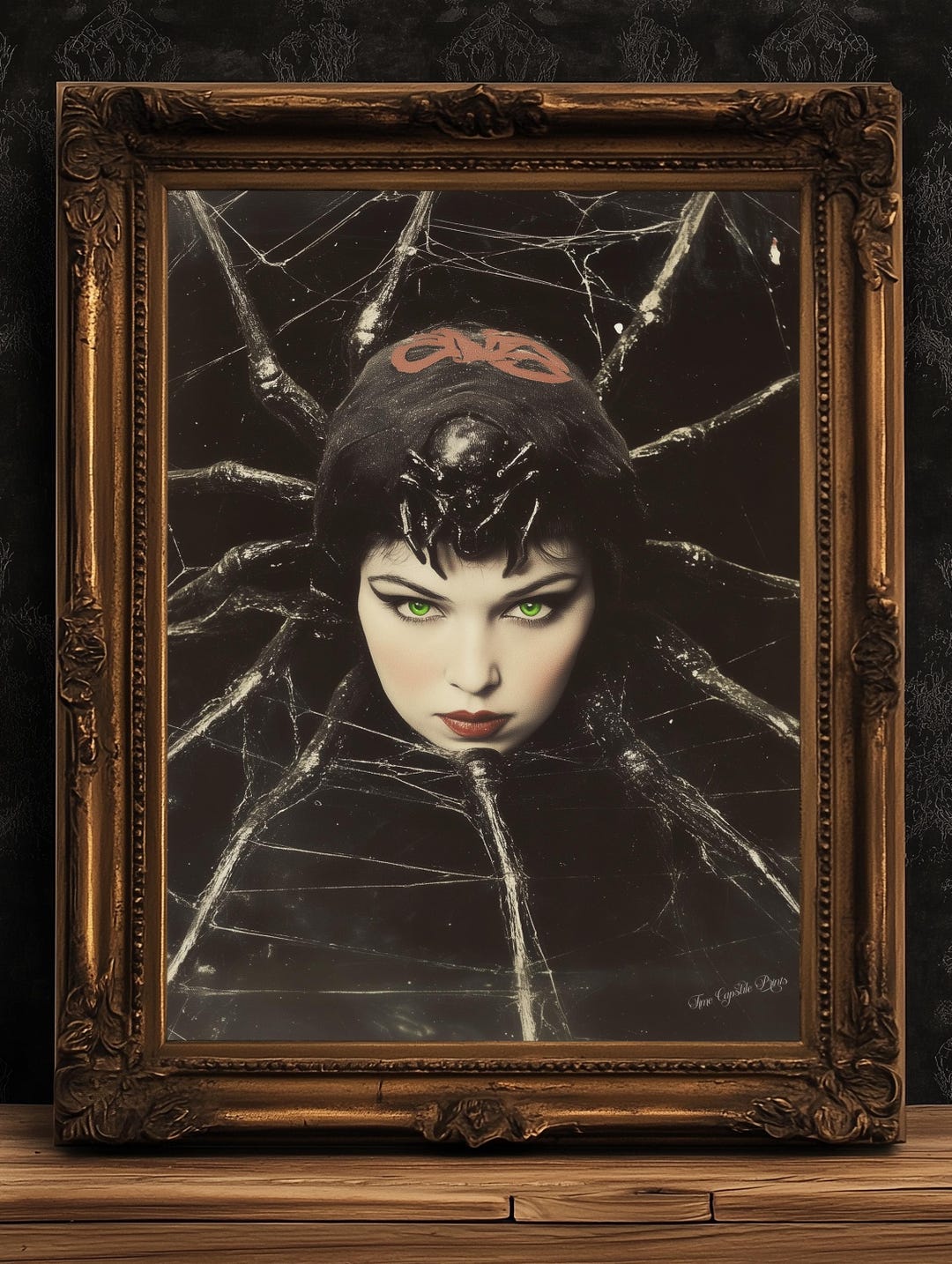 Spidora, Spider Girl, Vintage Circus Wall Art, Retro Cabinet Card ...
