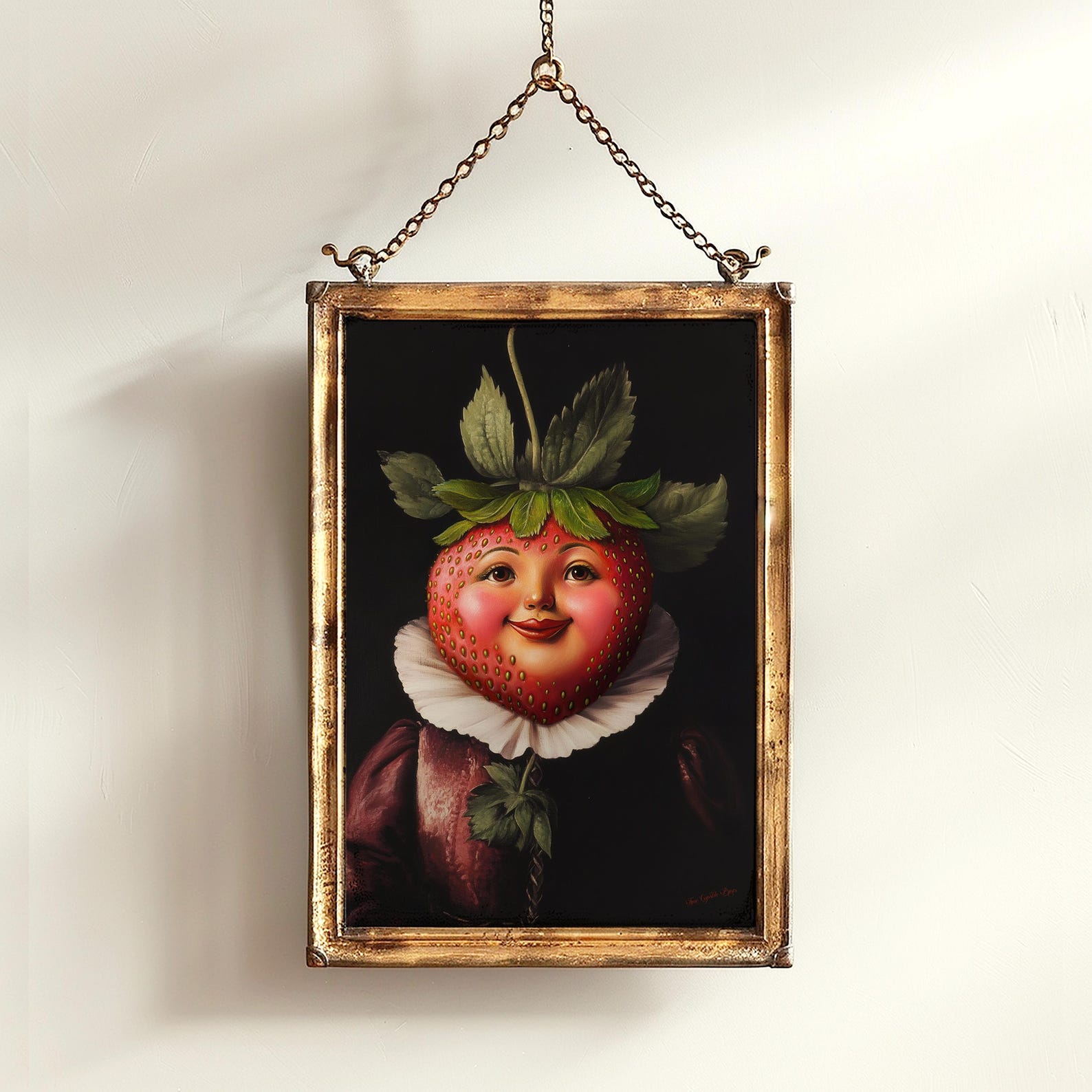 Strawberry Poster, Antique Fruits and Vegetables Art Print, Renaissance ...
