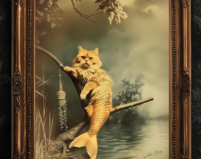 Mercat Zen Mini Katfish Cat Mermaid Bonsai Terrarium Statues - Etsy