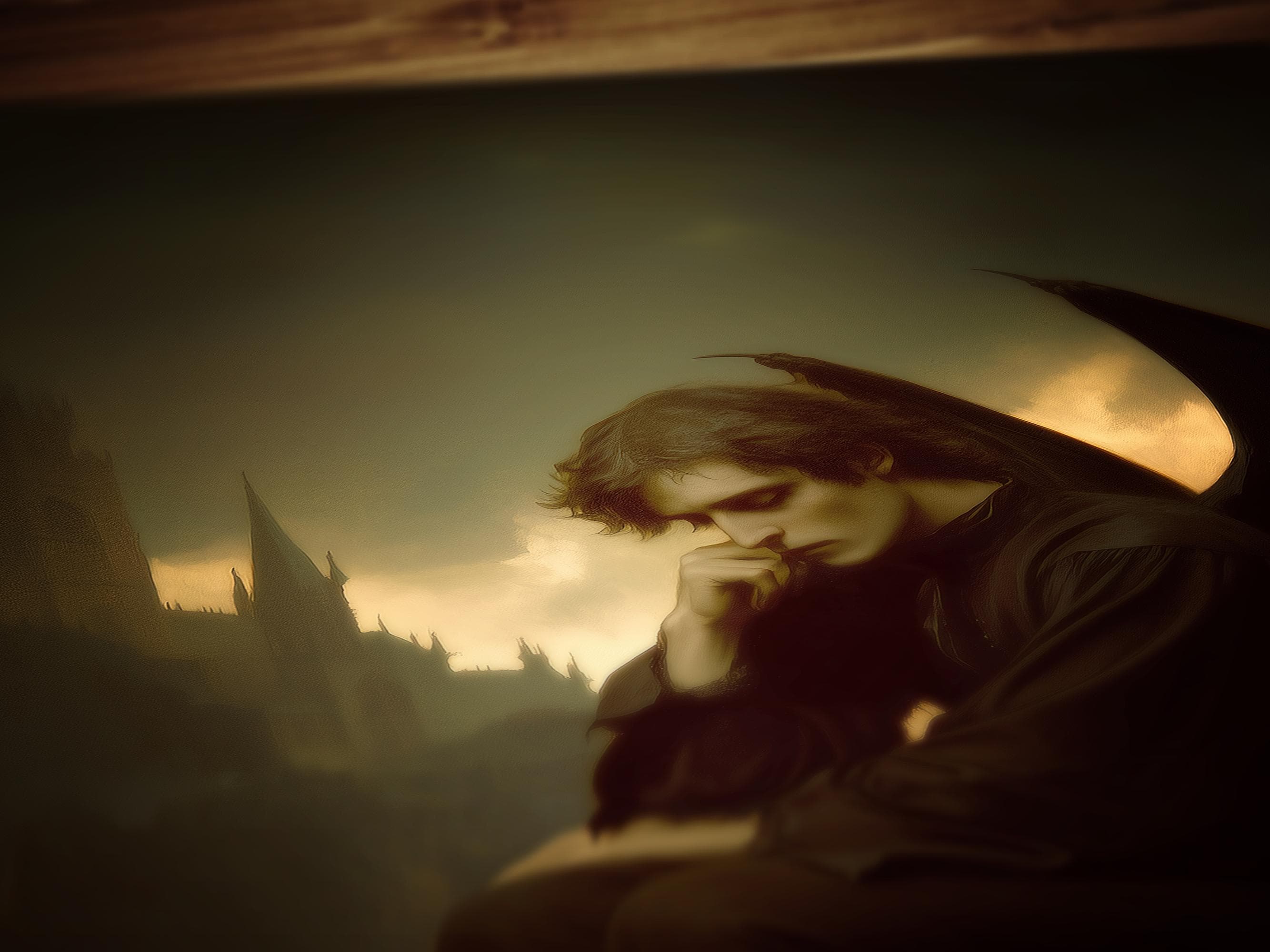 The Fallen Angel, Gothic Moody Vintage Poster, Art Poster Print, Dark ...