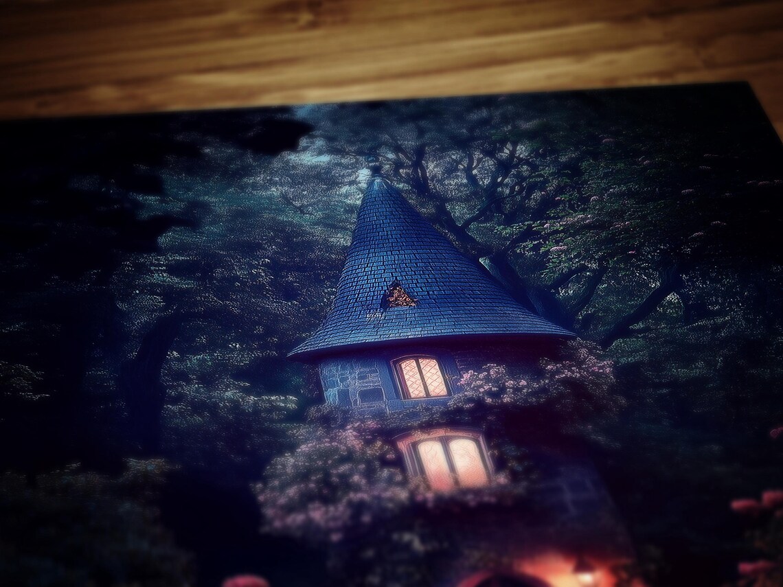 Enchanted Cottage Wall Art, Dark Fairytale Cottage Print, Whimsigoth ...
