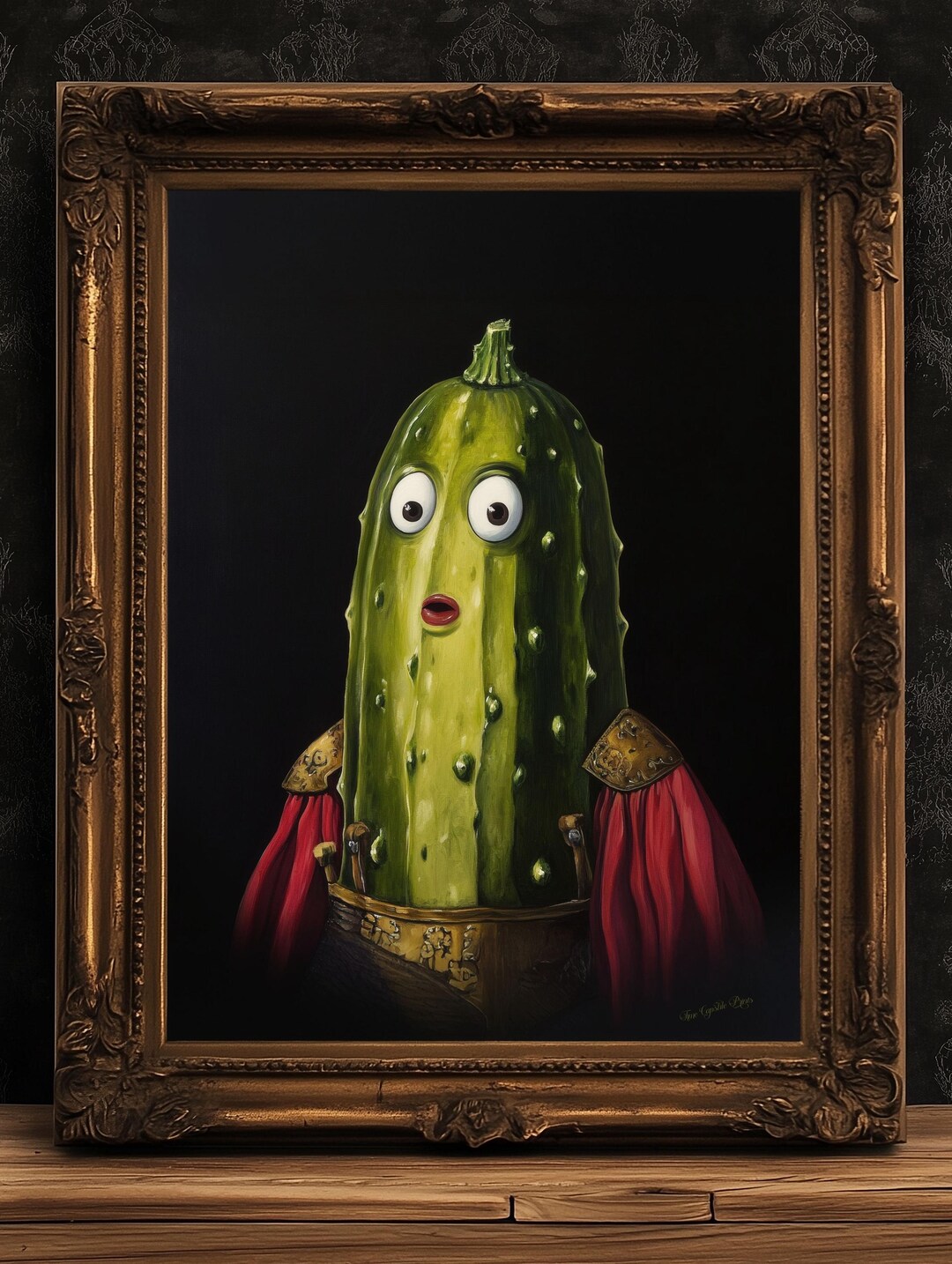Cucumber Poster, Antique Vegetables Art Print, Surreal Renaissance Food ...