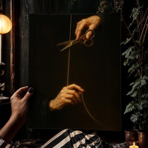 Thread of Life, Gothic Greek Mythology Art Print, Atropos Moirai, the ...