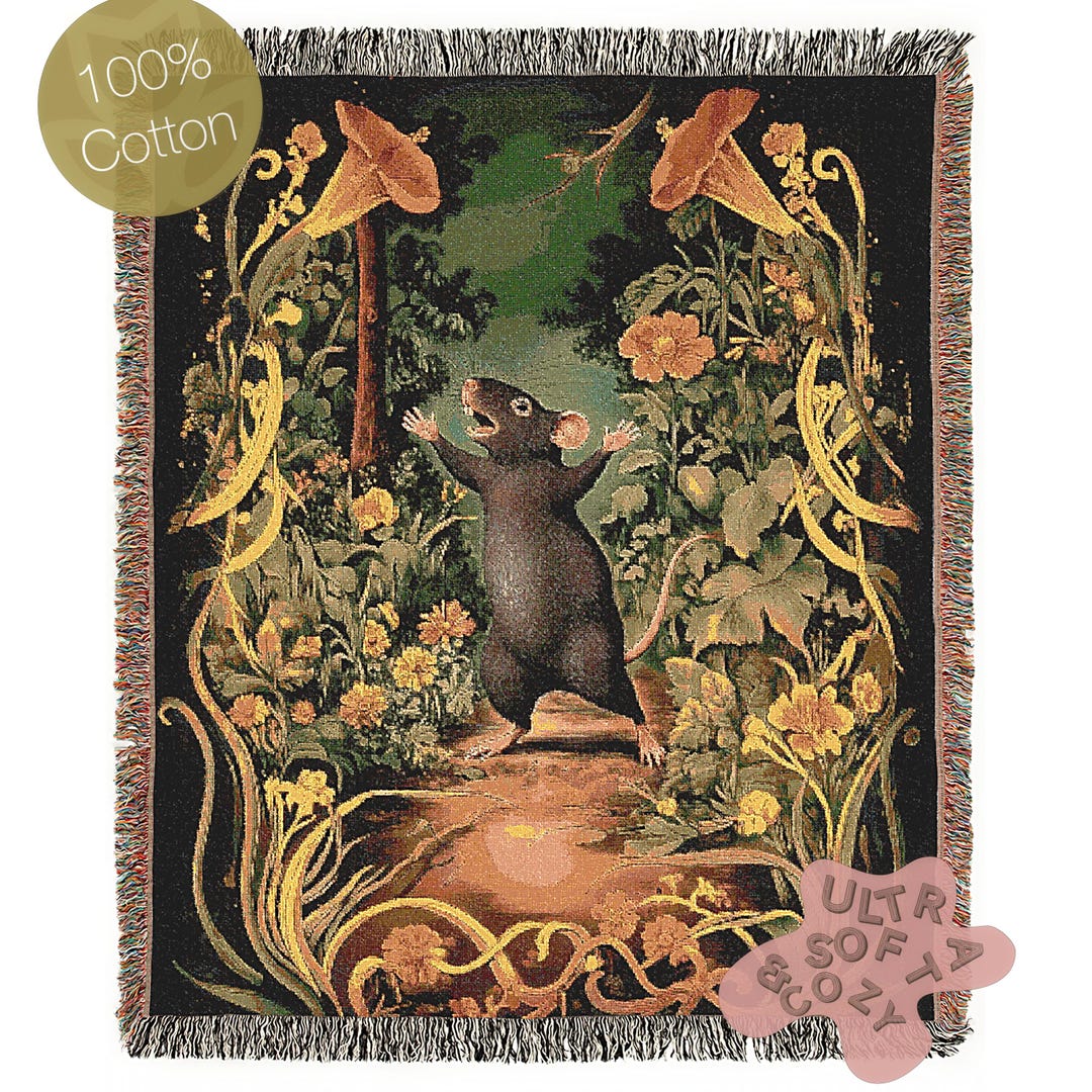 Vintage Victorian Aesthetic Rat Dancing in the Forest, Floral Botanical ...
