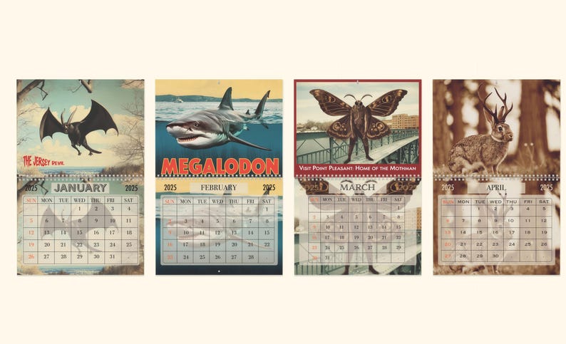 2026 Cryptid Nostalgic Art Calendar Featuring Mythical Creatures ...