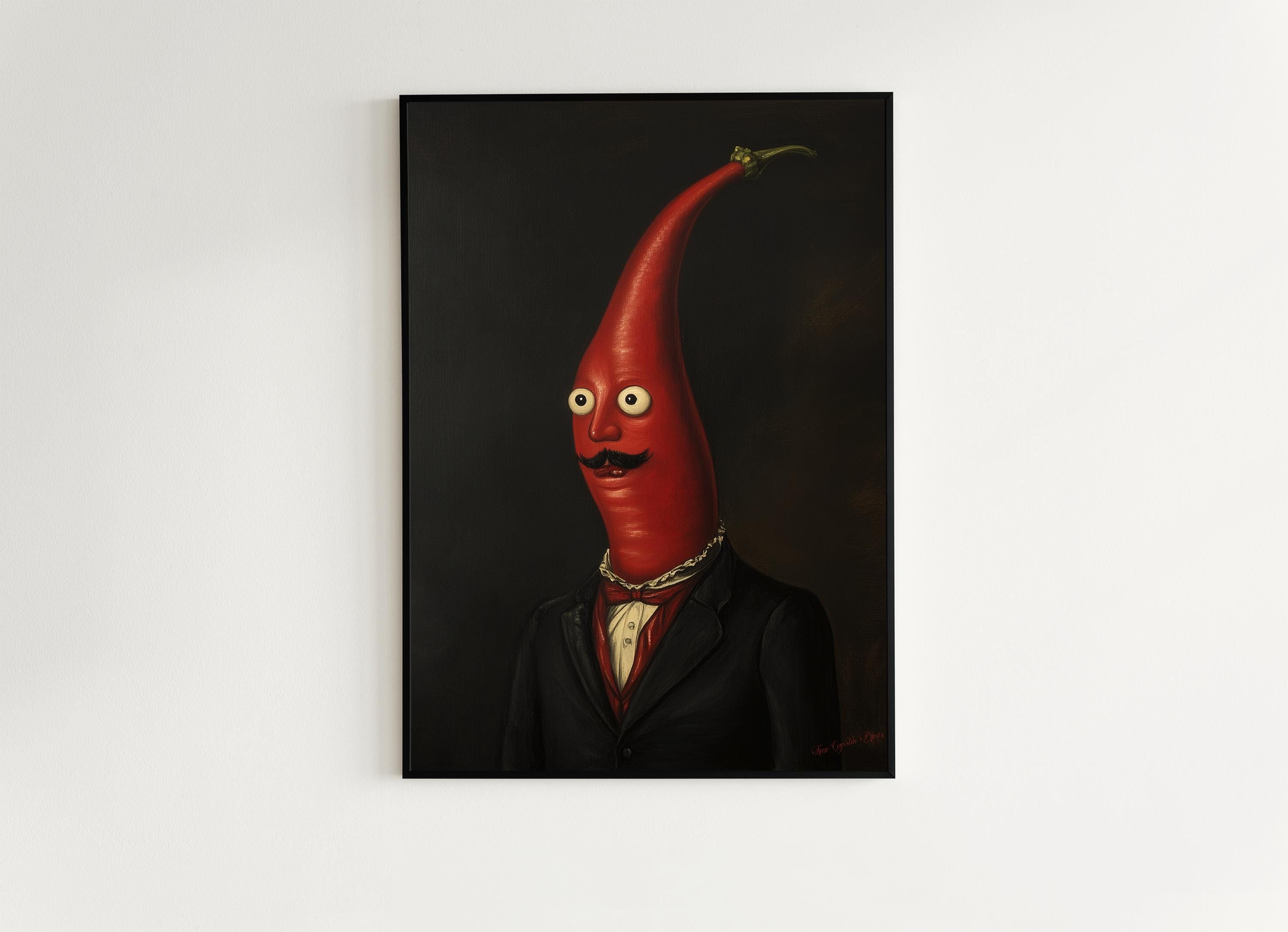 Red Chili Pepper Poster, Vegetables Art Print, Renaissance Food ...