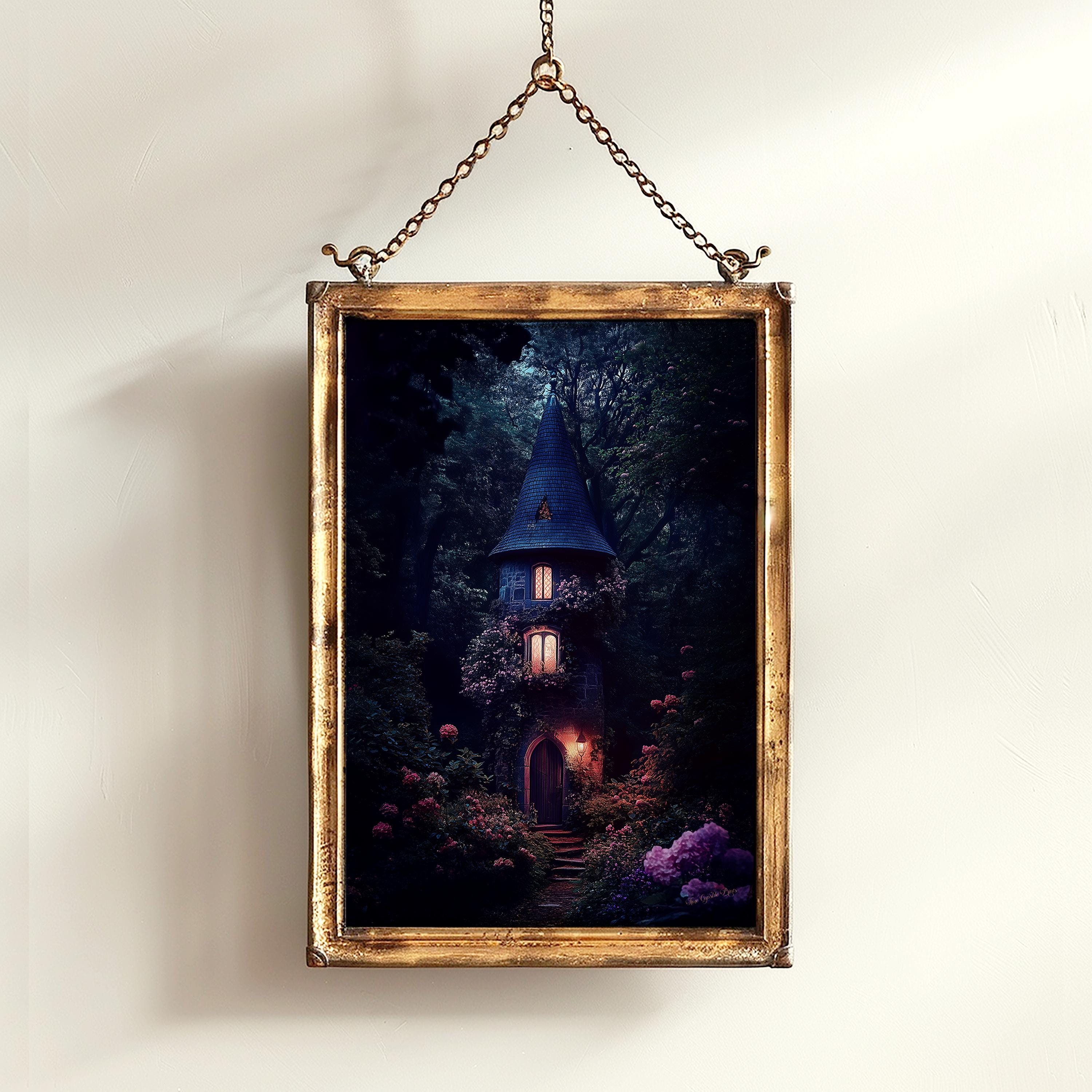 Enchanted Cottage Wall Art, Dark Fairytale Cottage Print, Whimsigoth ...