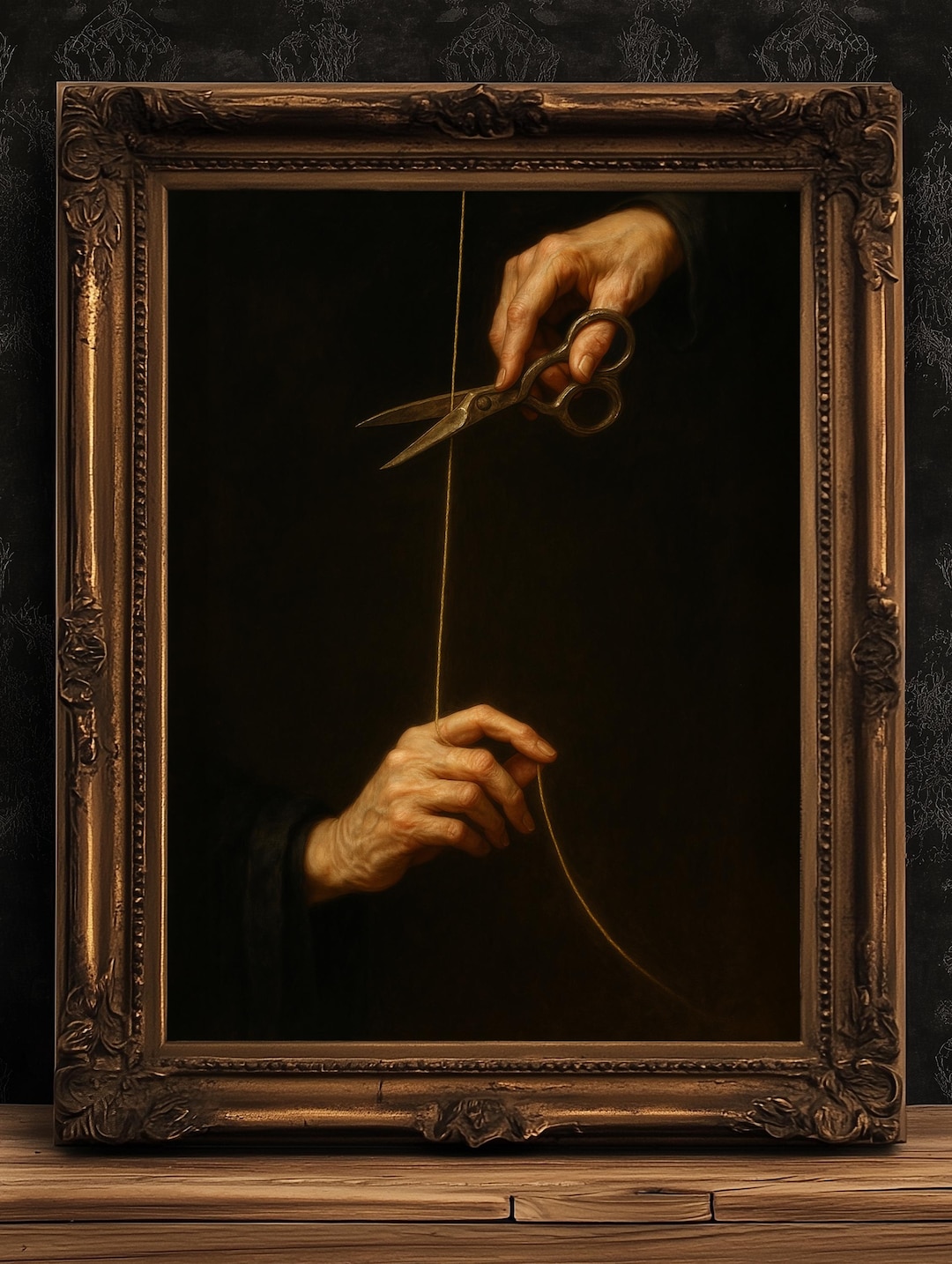 Thread of Life, Gothic Greek Mythology Art Print, Atropos Moirai, the ...