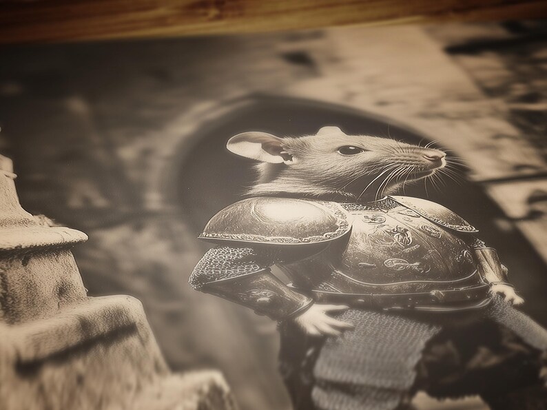 D'artagnan, Vintage Rat Knight Wall Art Hanging, Medieval Mouse Warrior ...