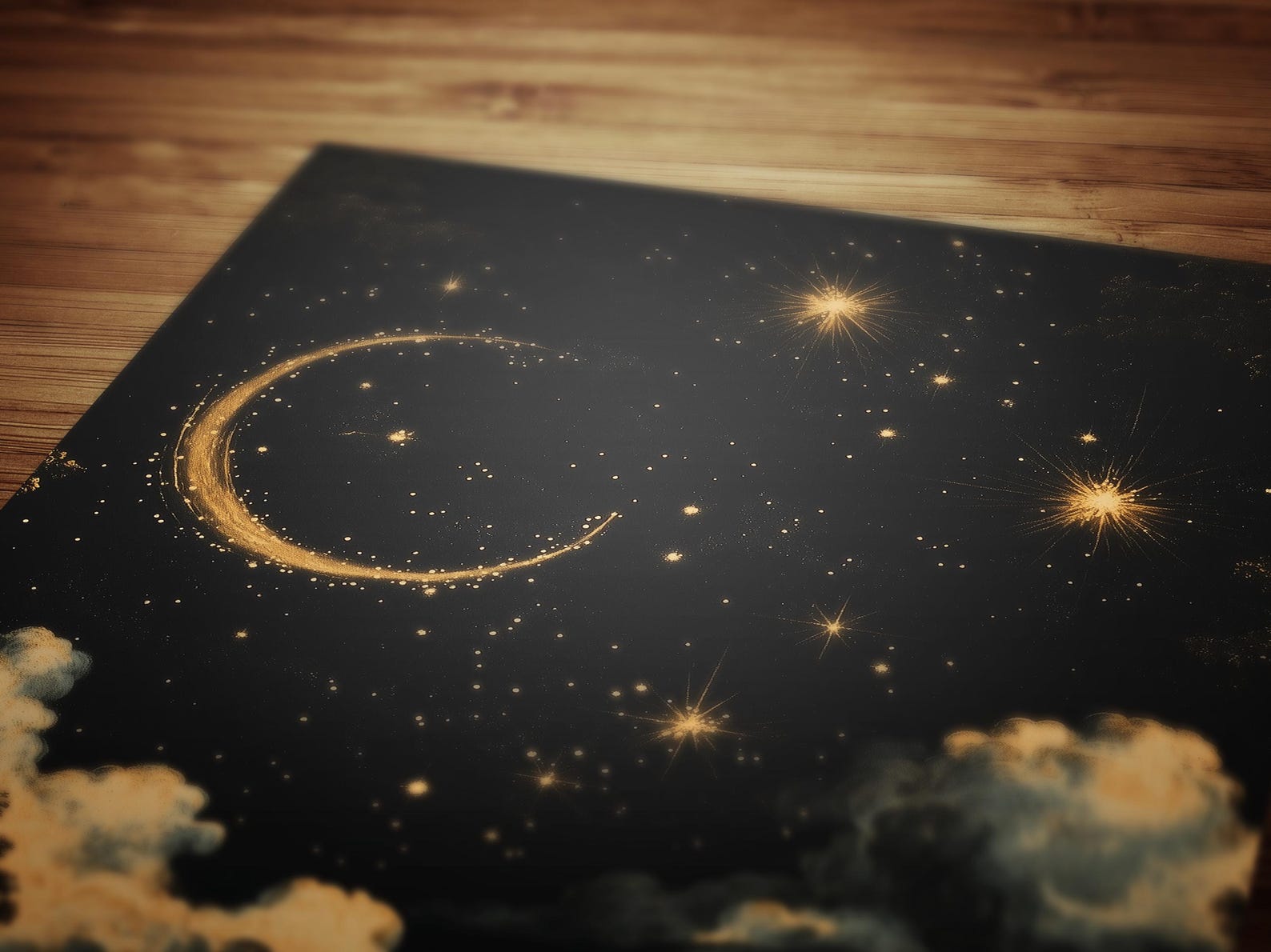 Moon and Stars Celestial Wall Art, Whimsigoth Moon Phase Poster, Dark ...