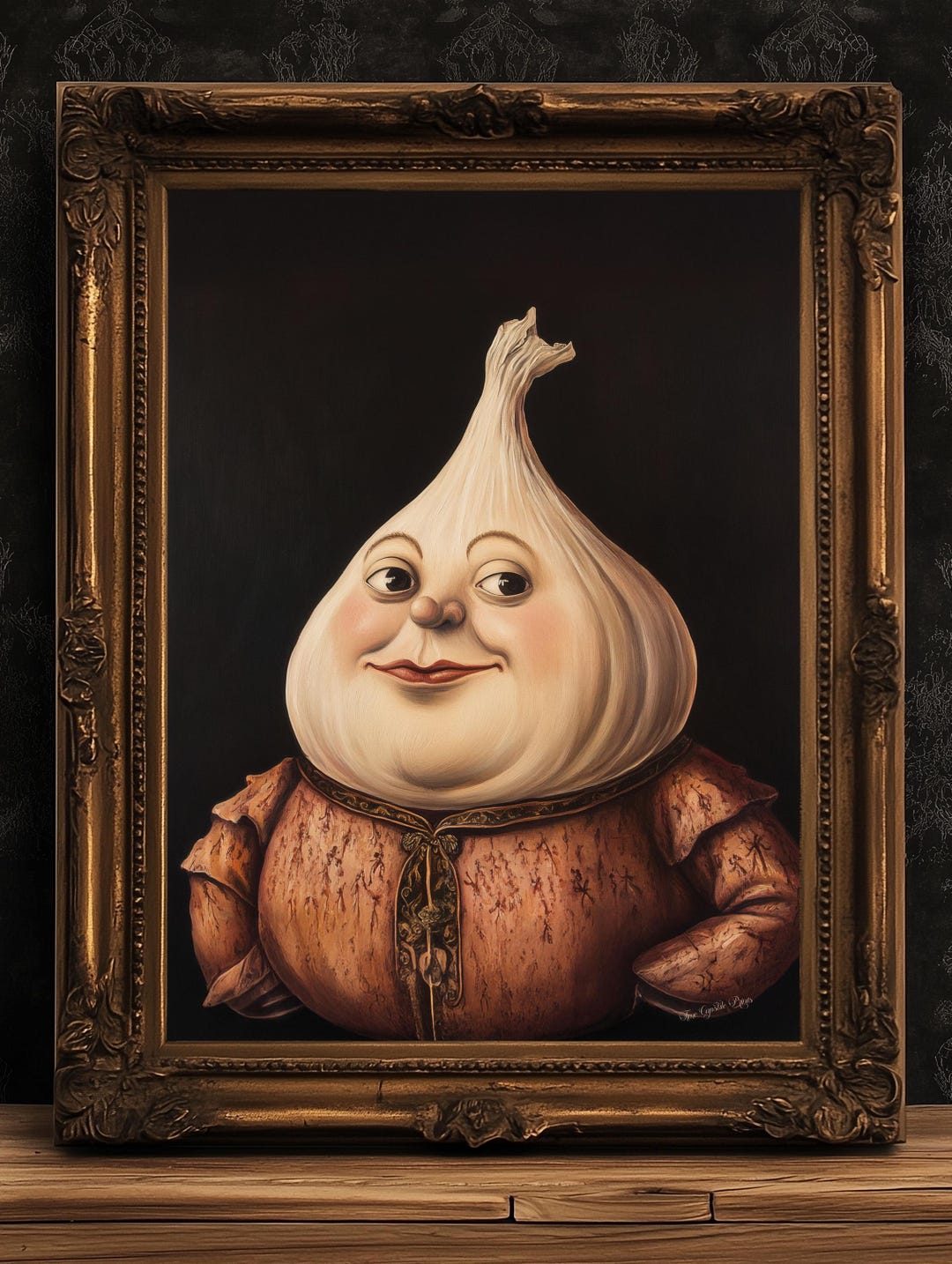Garlic Poster, Antique Vegetables Art Print, Renaissance Food Portrait ...