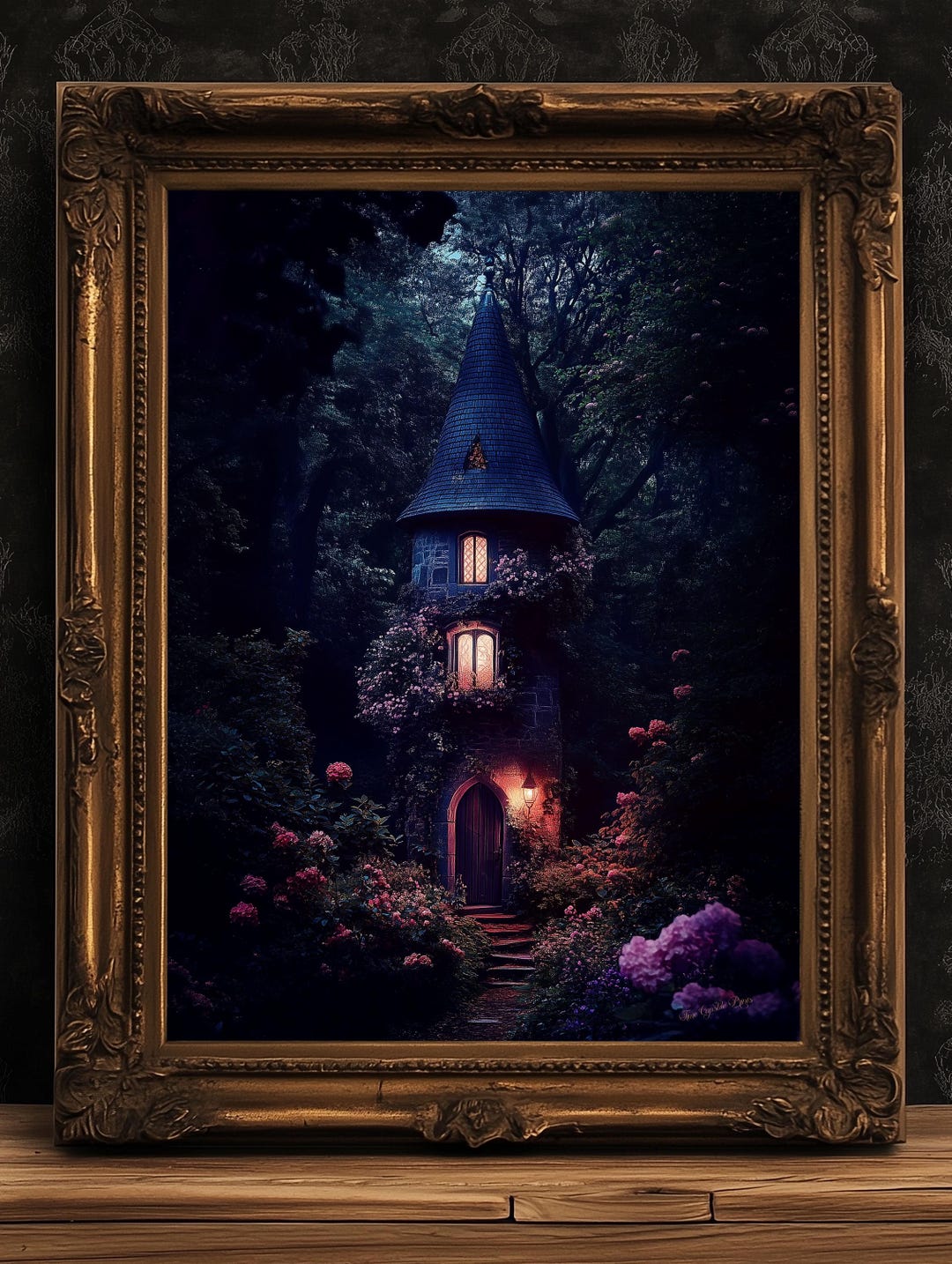 Enchanted Cottage Wall Art, Dark Fairytale Cottage Print, Whimsigoth ...