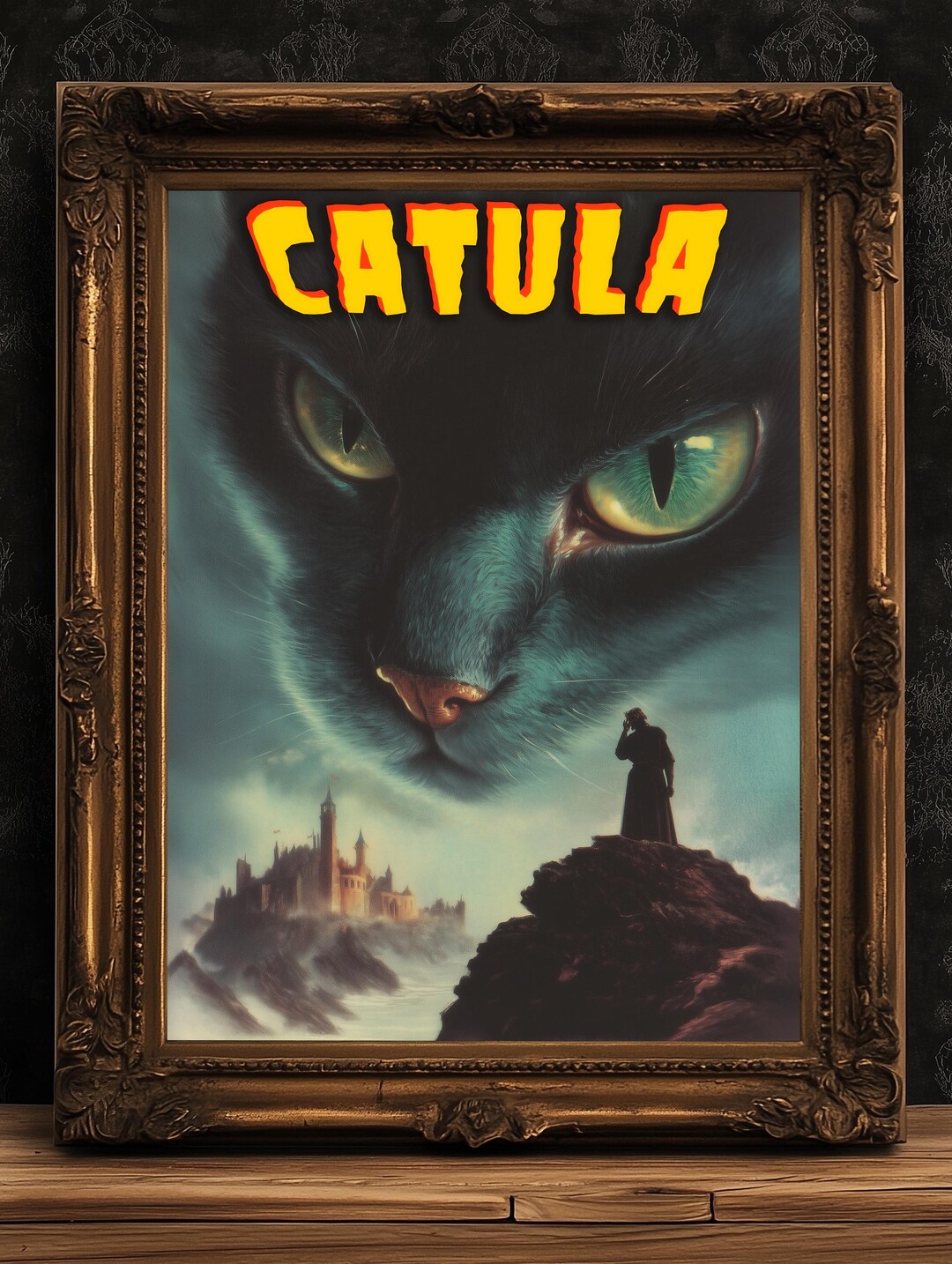 Catula the Vampurr, Vampire Cat Art Print, Whimsigoth Halloween Wall ...