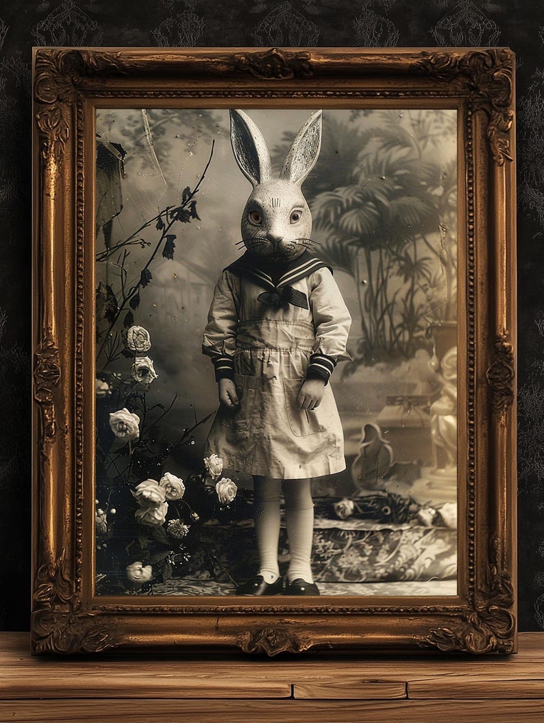 Victorian Easter Bunnie Rabbit, Victorian Gothic Vintage Inspired ...