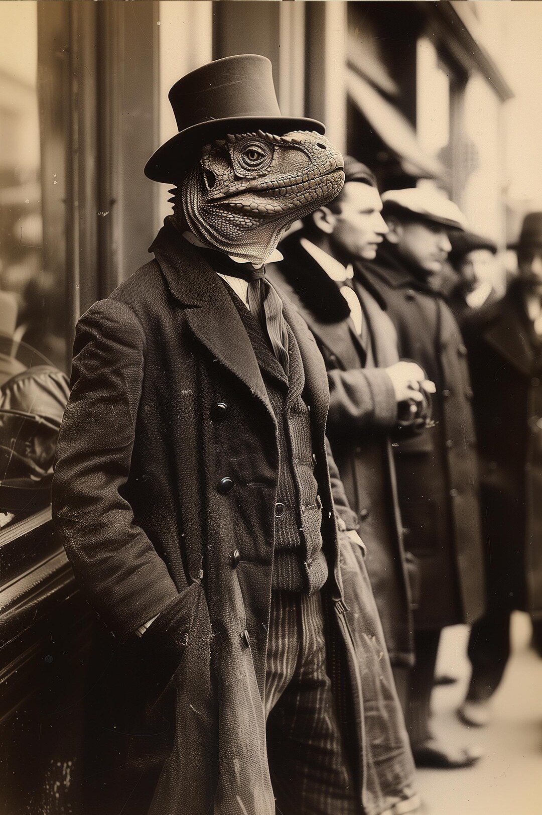 Gentleman Dinosaur in a Suit, Vintage Photography, Art Poster Print ...