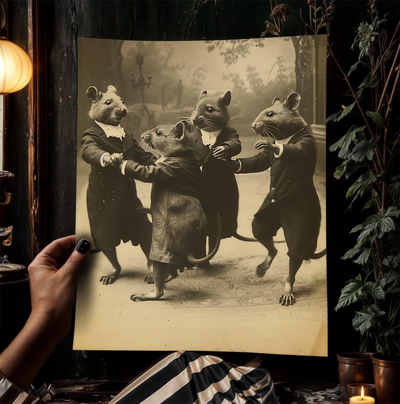 The Dance of Rats, Vintage Victorian Photograph, Wall Decor Art Print ...