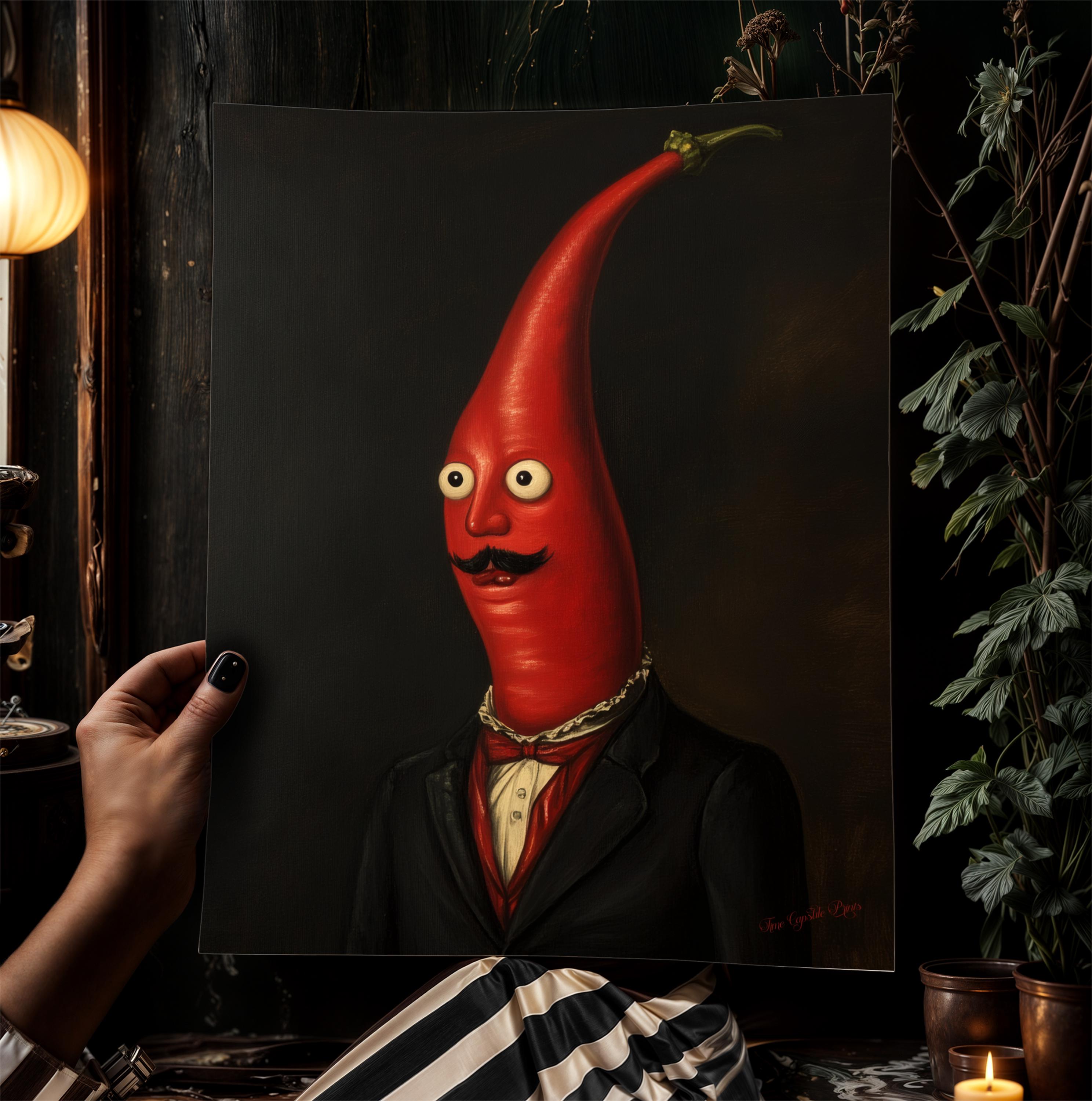Red Chili Pepper Poster, Vegetables Art Print, Renaissance Food ...