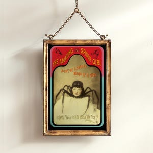The Amazing Spidora, Spider Girl, Vintage Circus Wall Art, Retro ...