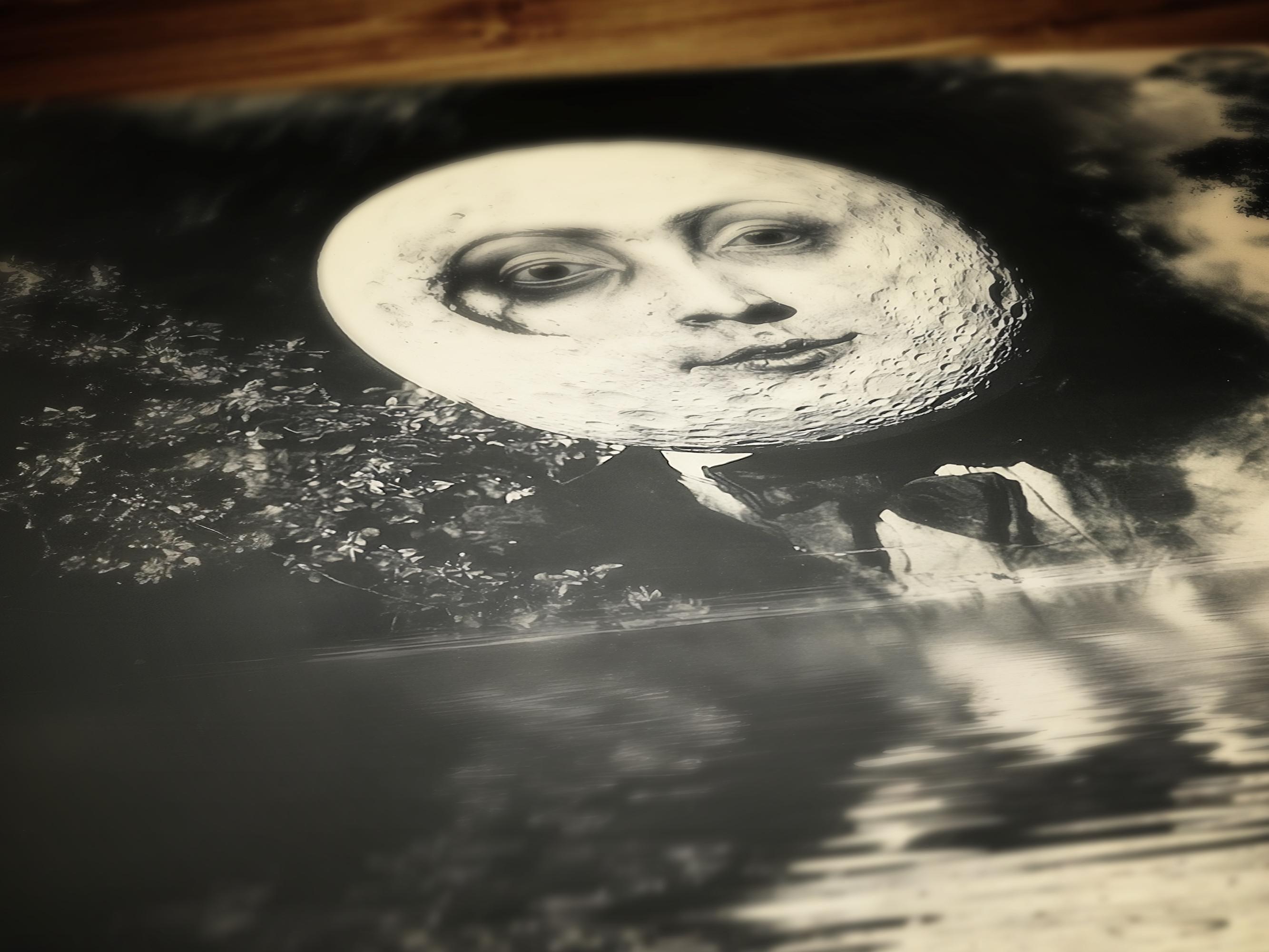Surreal Moon Face Reflection Art Print Vintage Style Mystical Celestial ...