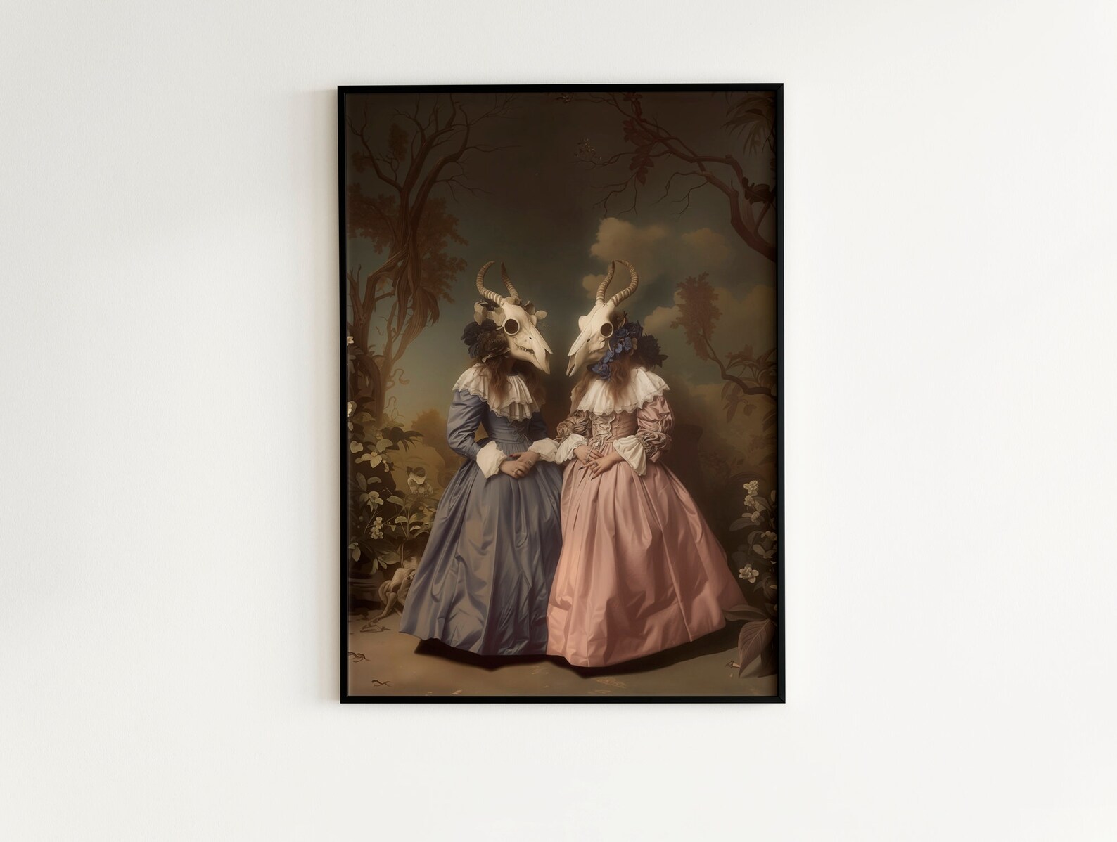 Sisters of Mercy, Rococo Baroque Animal Skull Girls Painting, Victorian ...