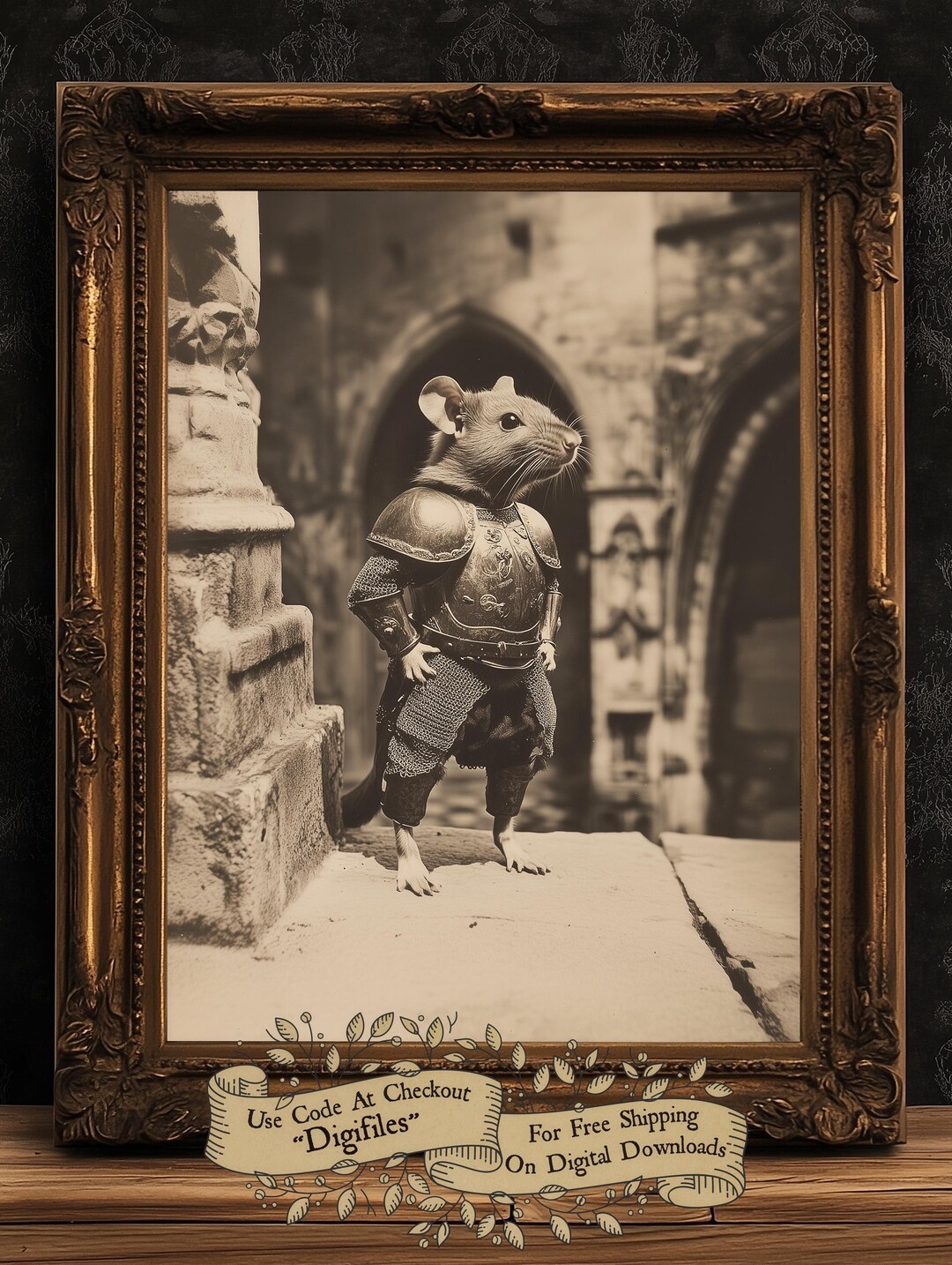 D'artagnan, Vintage Rat Knight Wall Art, Medieval Mouse Warrior Print ...