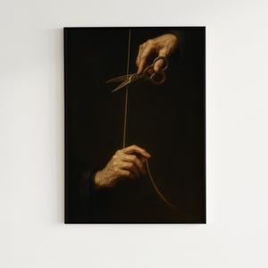 Thread of Life, Gothic Greek Mythology Art Print, Atropos Moirai, the ...