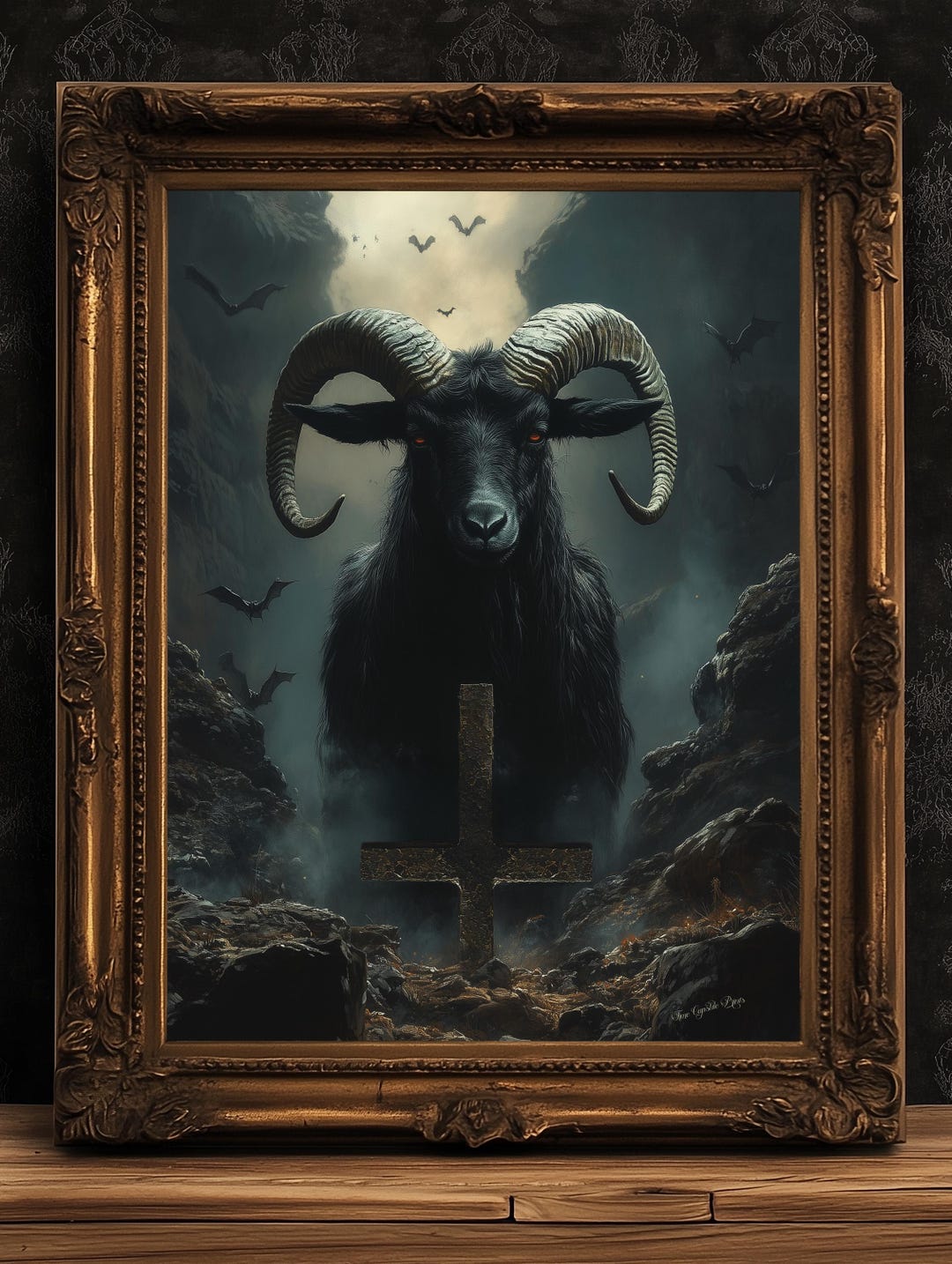 Gothic Black Phillip Wall Decor, Satanic Baphomet Poster, Witchcraft ...