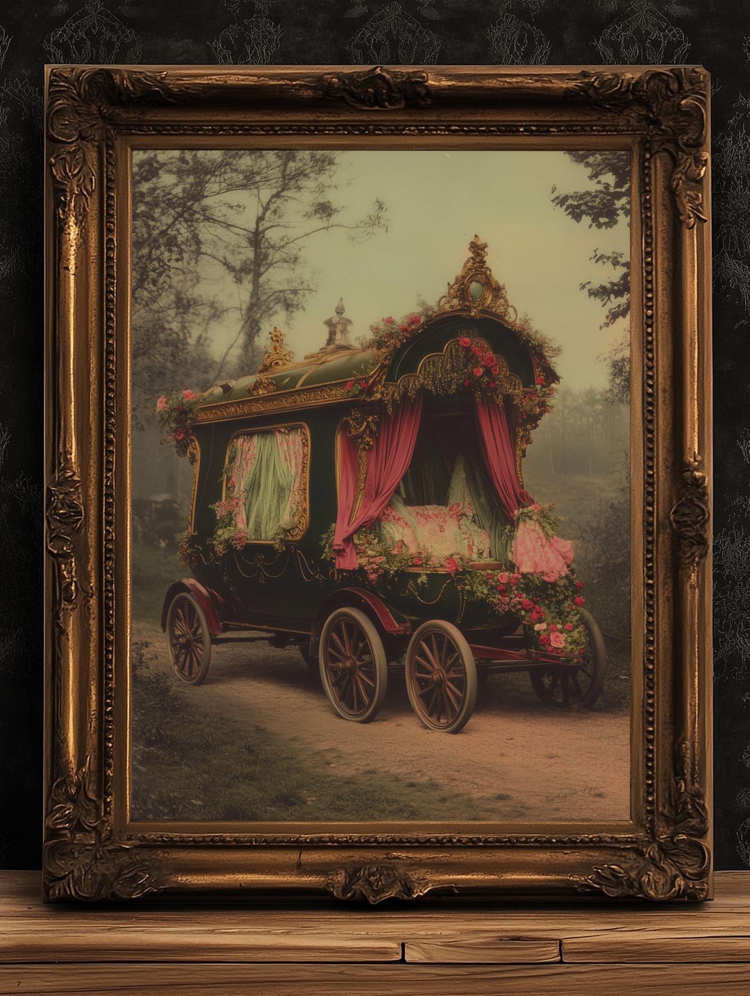 Victorian Pink Gypsy Caravan Art, Vintage Witchy Vanlifers Decor ...