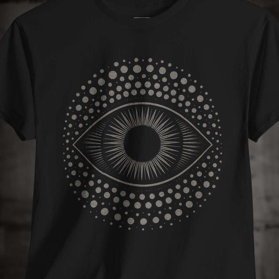 Monochrome Psychedelic Trippy Eye Shirt, Weirdcore Cursed Shirt, Goth ...