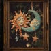 Celestial Sun and Moon Print, 90s Whimsigoth Decor, Whimsical Celestial ...