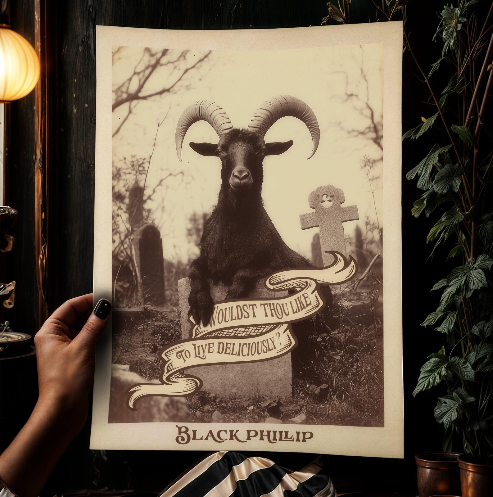 Black Phillip Wall Art, Black Goat Print, Occult Art, Dark Moody Prints ...