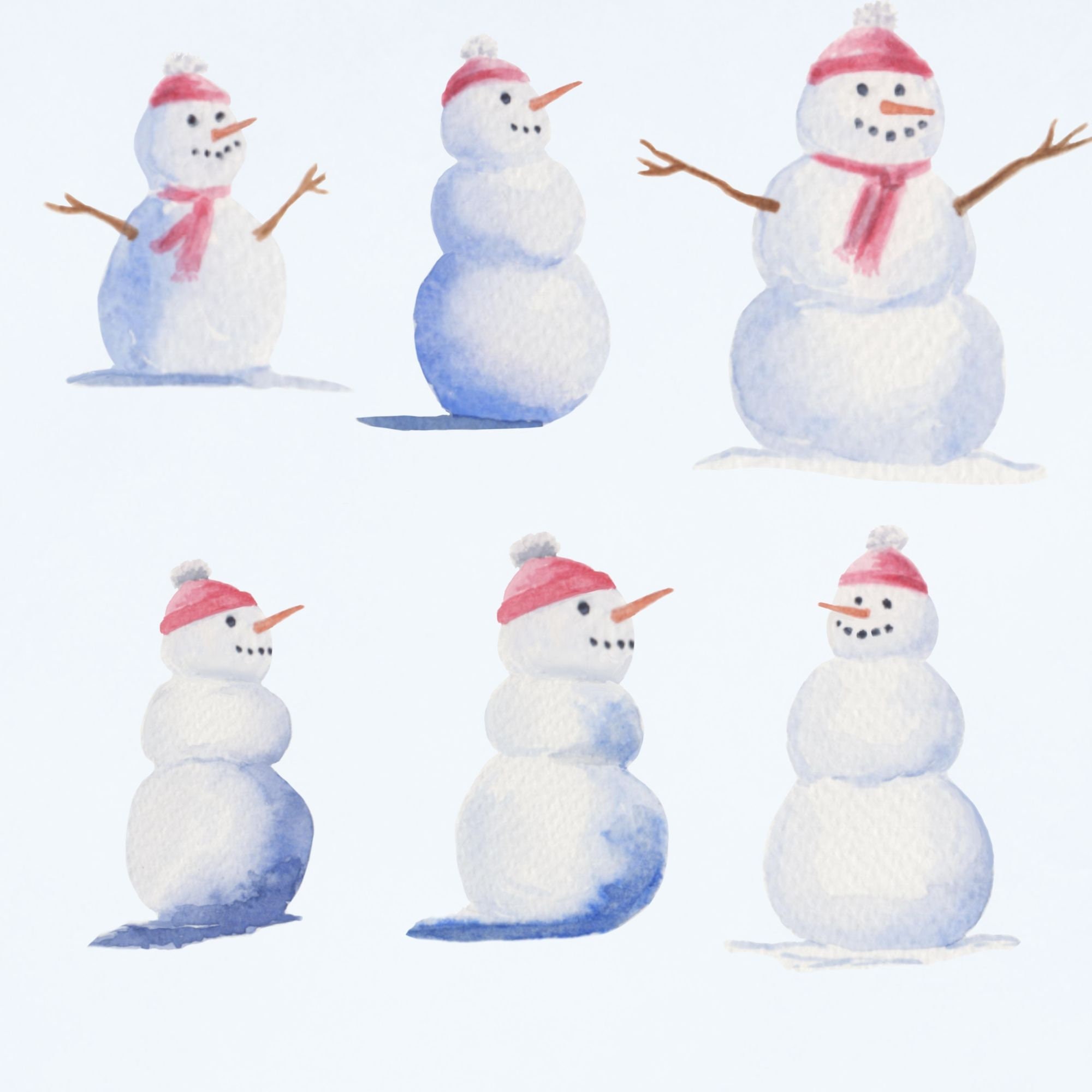 Snowman Clipartsnowman Clip Artchristmas Clipart Winter - Etsy