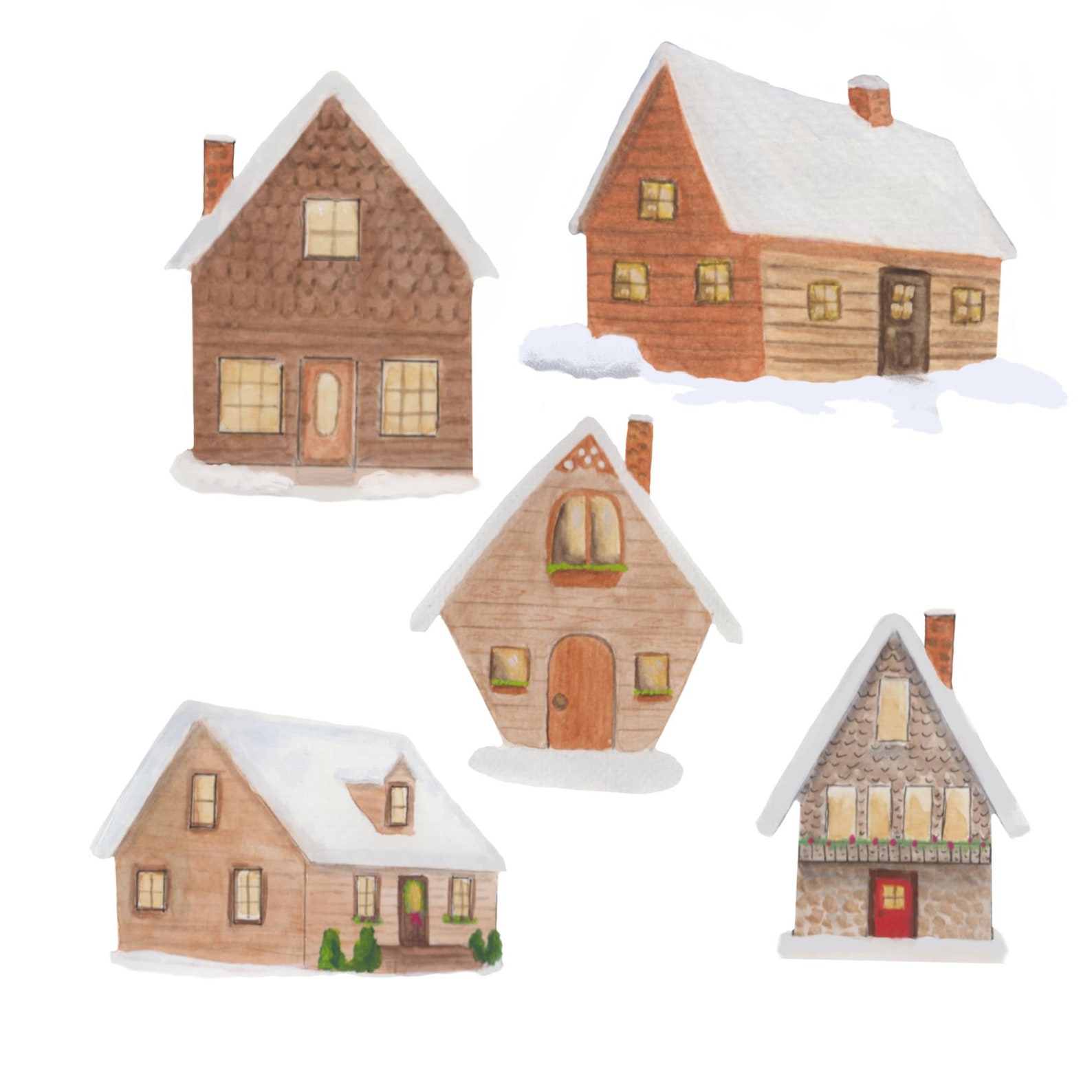 Winter Cabin Clipart,winter Clipart,christmas Clipart,winter Scene ...