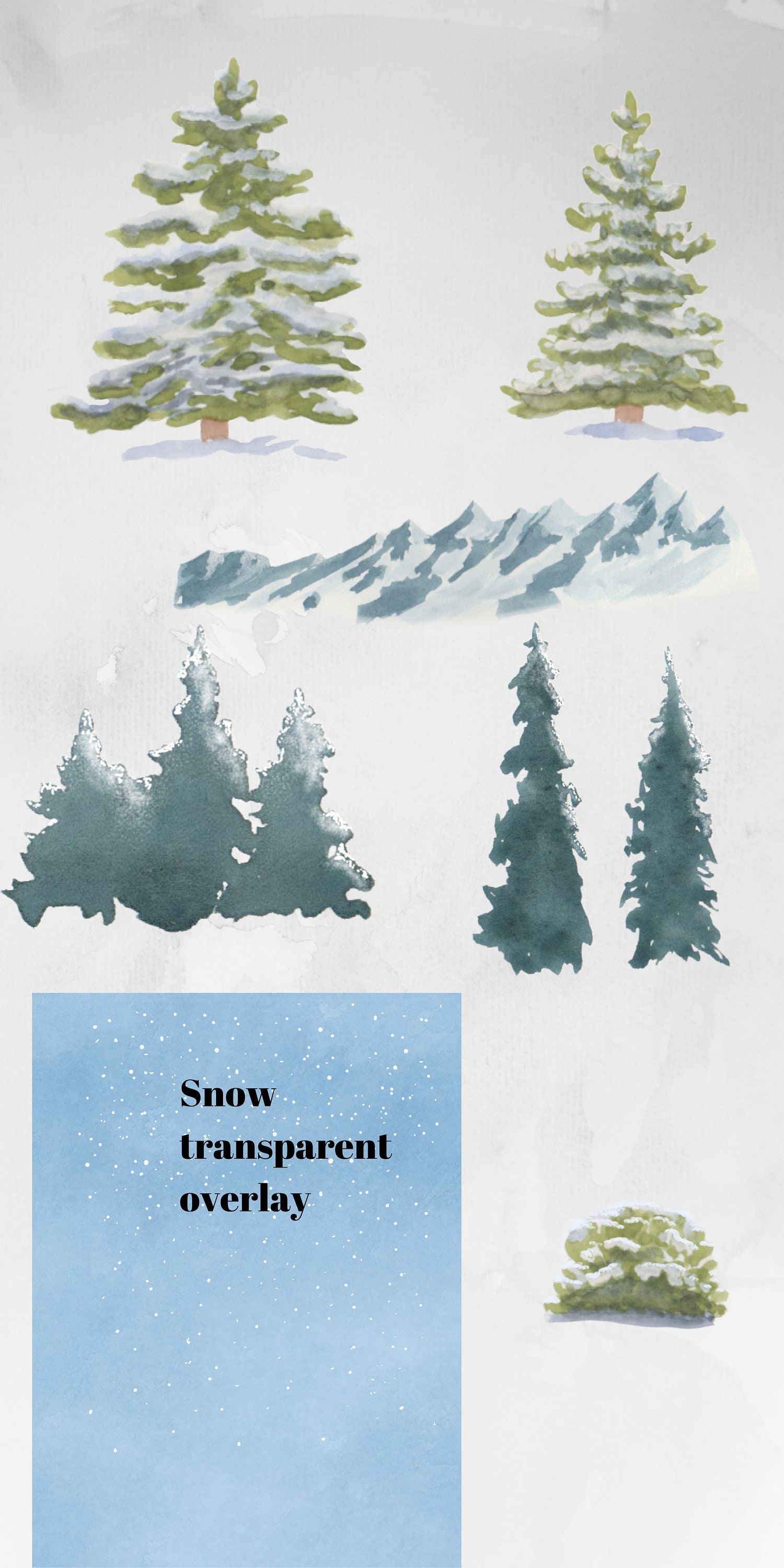Winter Woodland Animals, Watercolor Clipart Features Moose, Elk, Bear ...