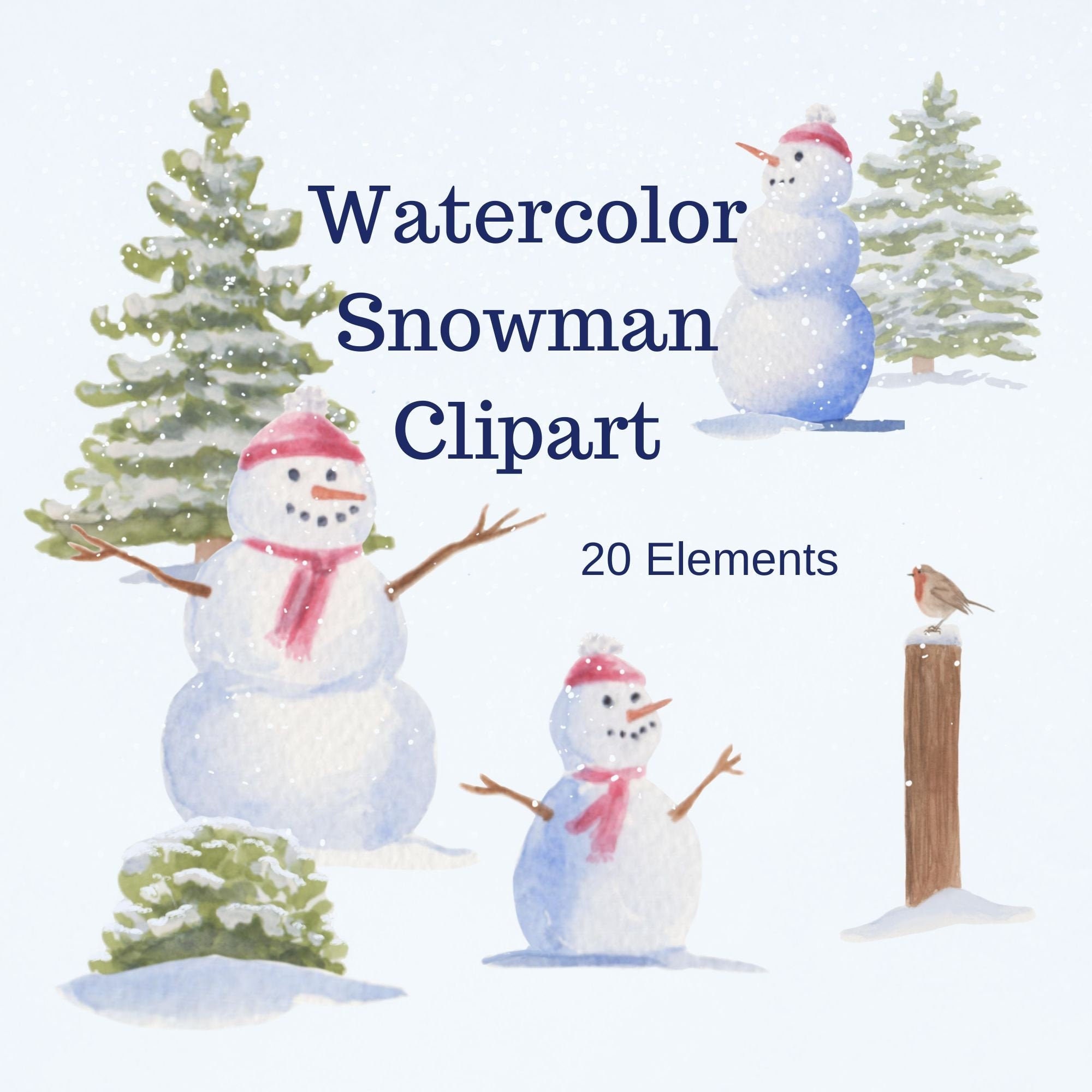 Snowman Clipartsnowman Clip Artchristmas Clipart Winter - Etsy