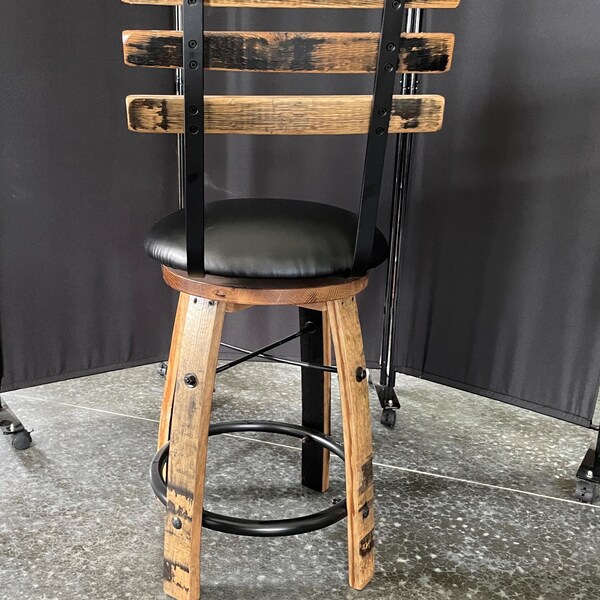 Whiskey Barrel Bar Stools - Etsy