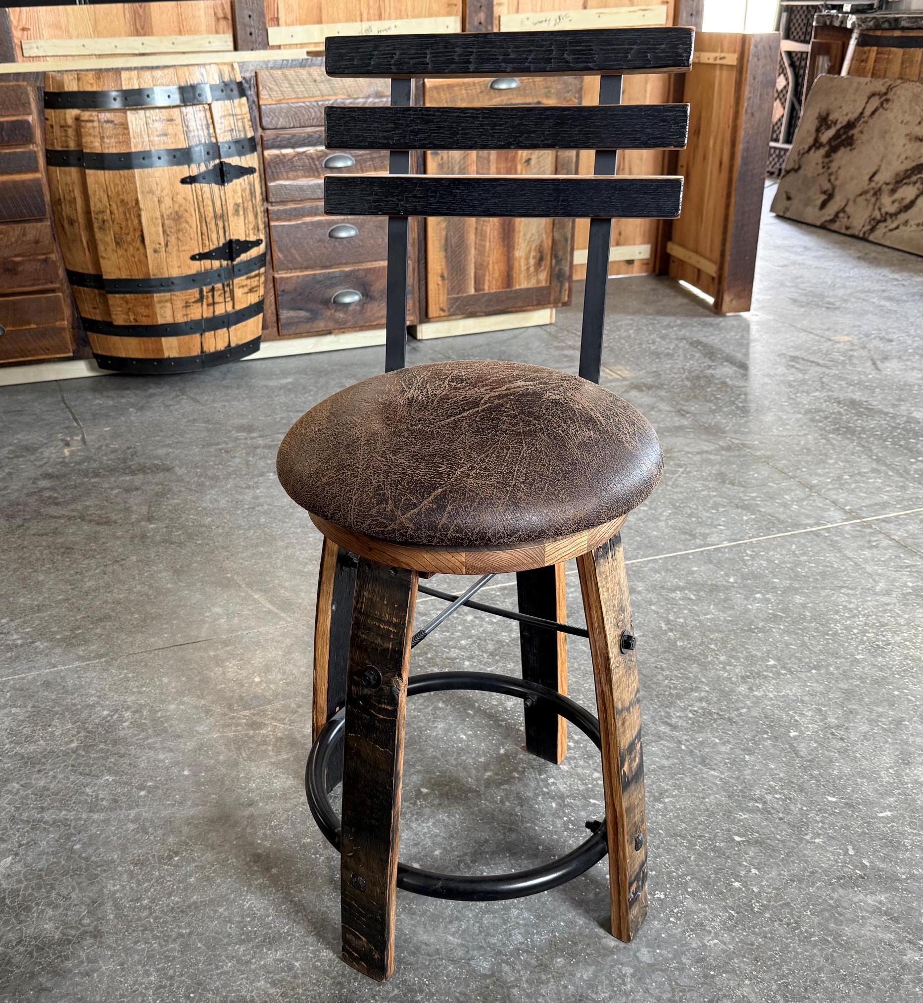 Whiskey Barrel Bar Stool - Etsy