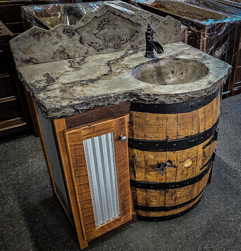 36'' Whiskey Barrel Vanity - Etsy