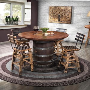 Whiskey Barrel Table Set - Etsy