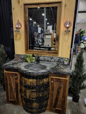 Rustic Reclaimed, Barn Wood Vanity With Open Shelf Custom Order Only ...