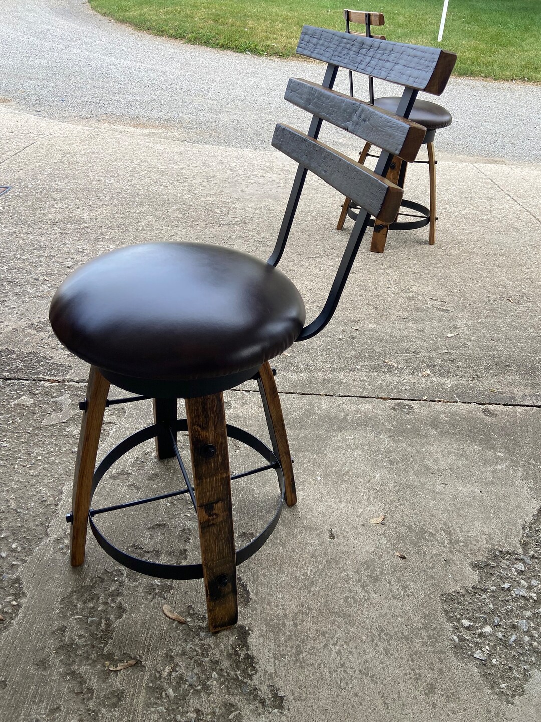 Whiskey Barrel Bar Stool - Etsy
