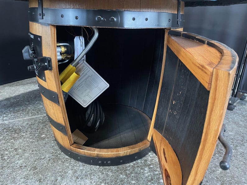 Whiskey Barrel Fireplace With Concrete Top - Etsy