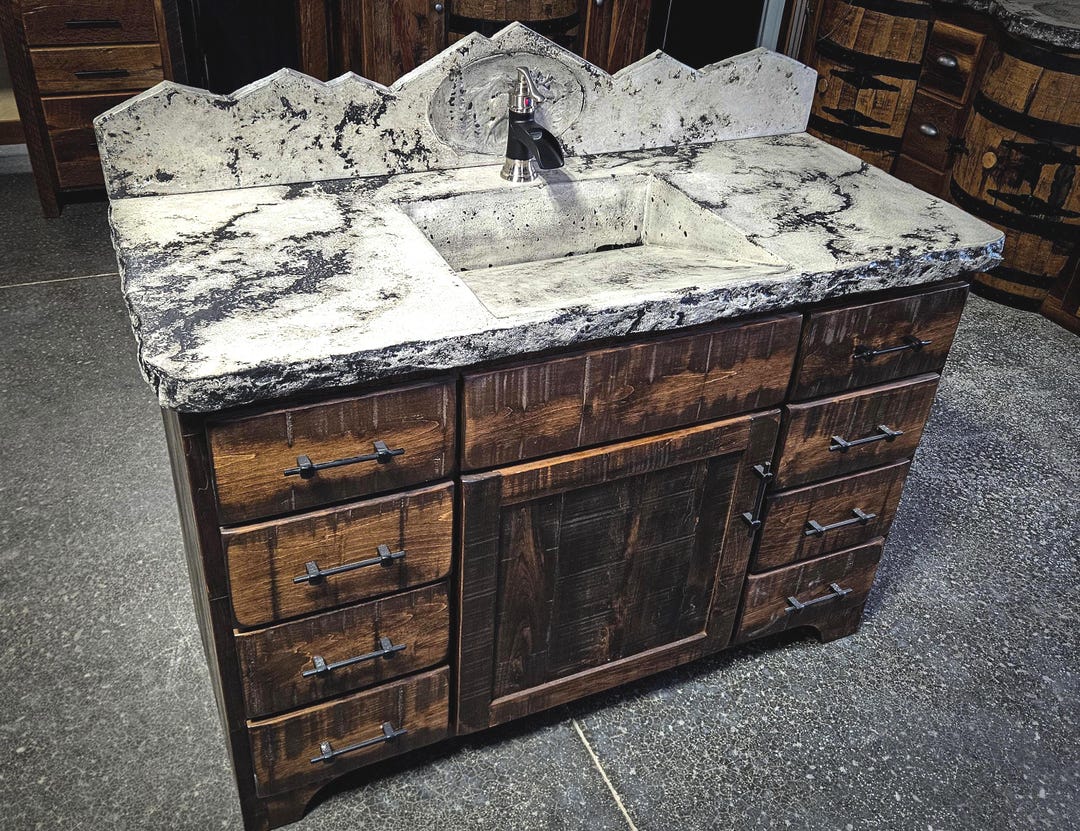 Concrete Top Vanity With Ramp Sink - Etsy