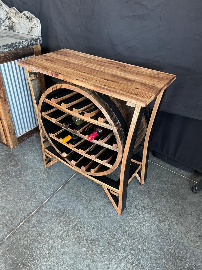 Whiskey Barrel Wine Rack - Etsy