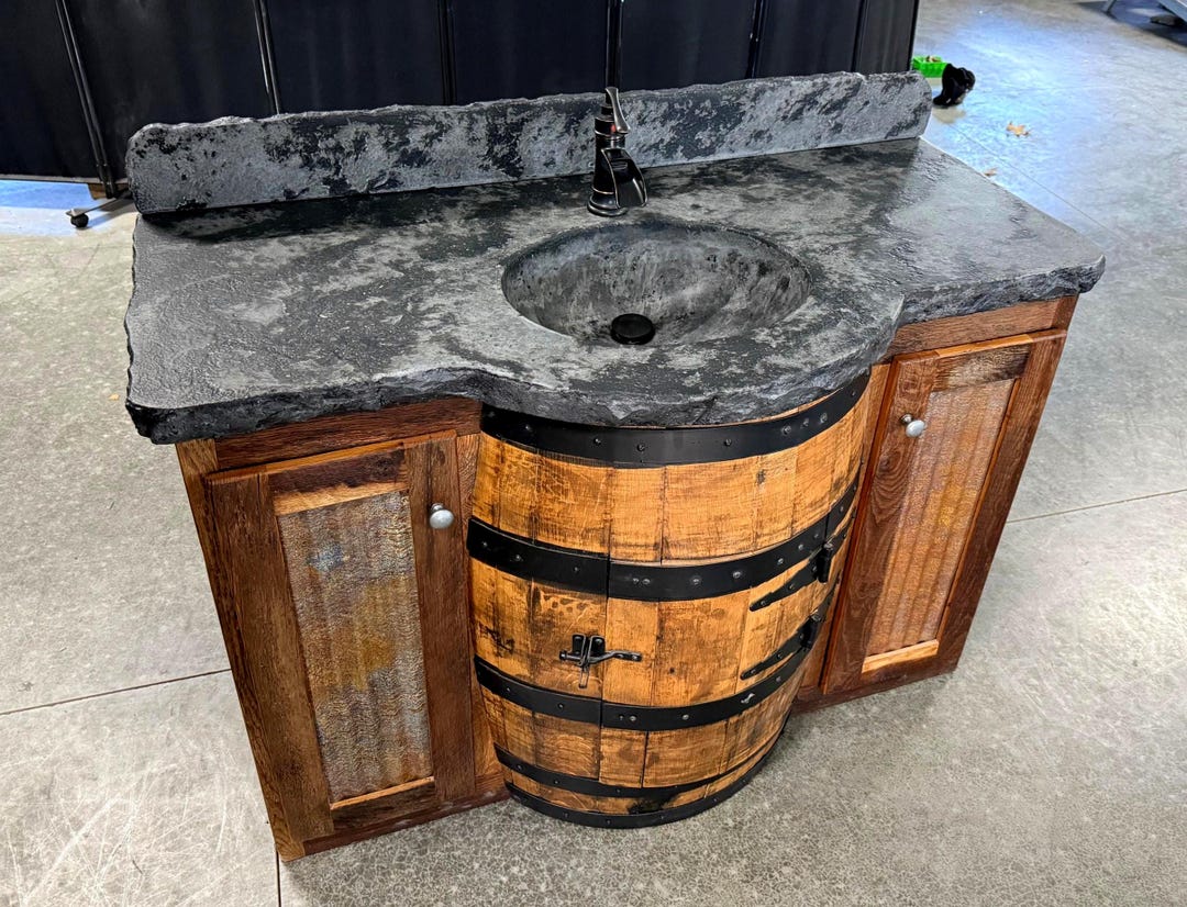 Rustic Bathroom Vanity With Concrete Countertop - Etsy