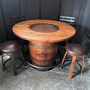 WHISKEY BARREL TABLE Set - Etsy