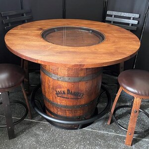 Whiskey Barrel Table Set - Etsy