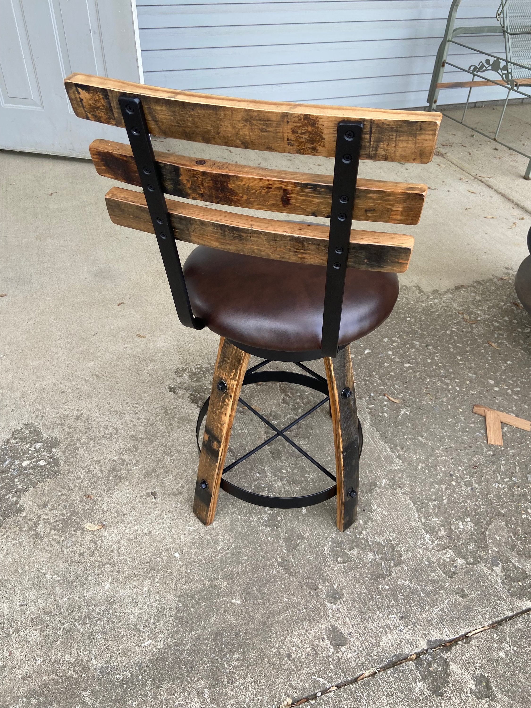 Whiskey Barrel Bar Stool - Etsy